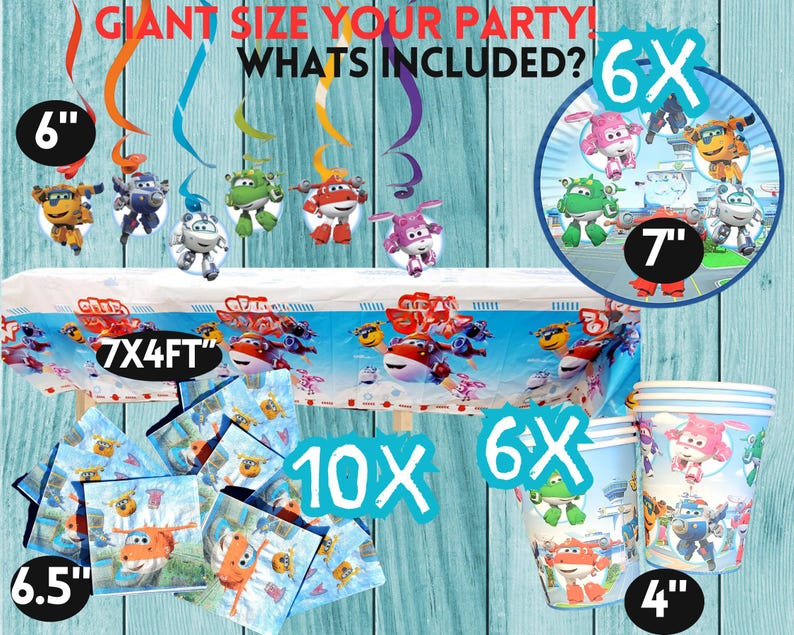 29pc Wings Air Plane Super Tableware for Birthday Party Supplies Baby ...