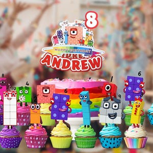 Personalized Number Cupcake Cake Topper Happy Birthday Party Supplies ...