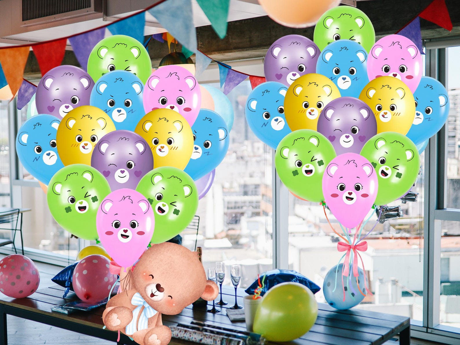 Cute Bears Latex Foil Balloons for Birthday Party Supplies Baby Shower ...