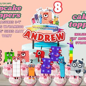 Personalized Number Cupcake Cake Topper Happy Birthday Party Supplies ...