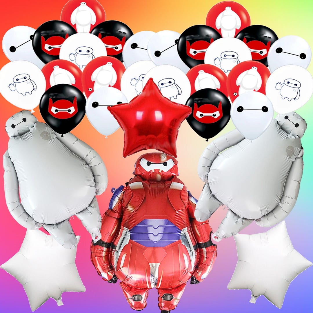 18pc Cute Baymax Latex Foil Balloons Happy Birthday Party Supplies Baby Shower Boy Girl Theme ...