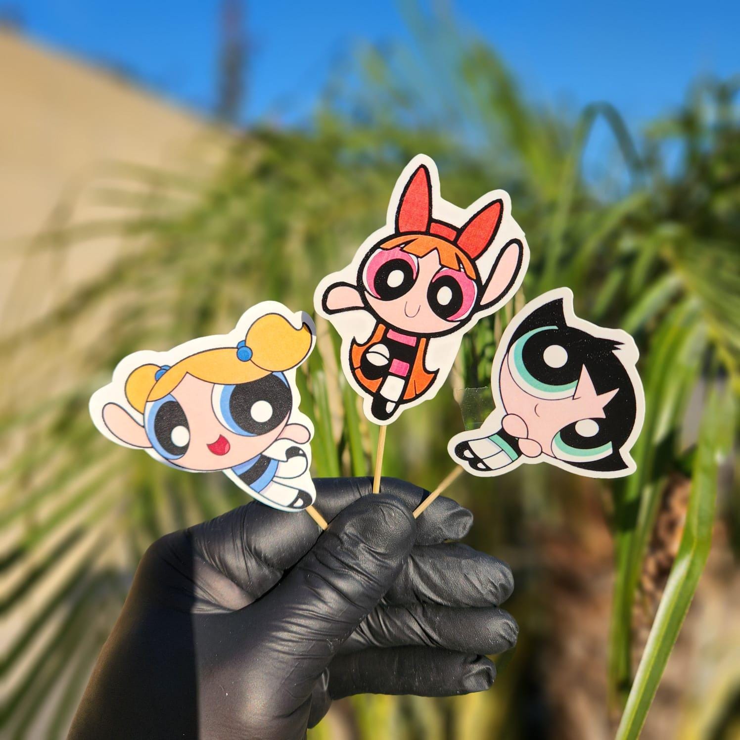 Personalized Powerpuff Cupcake Cake Happy Birthday Party Supplies Baby ...