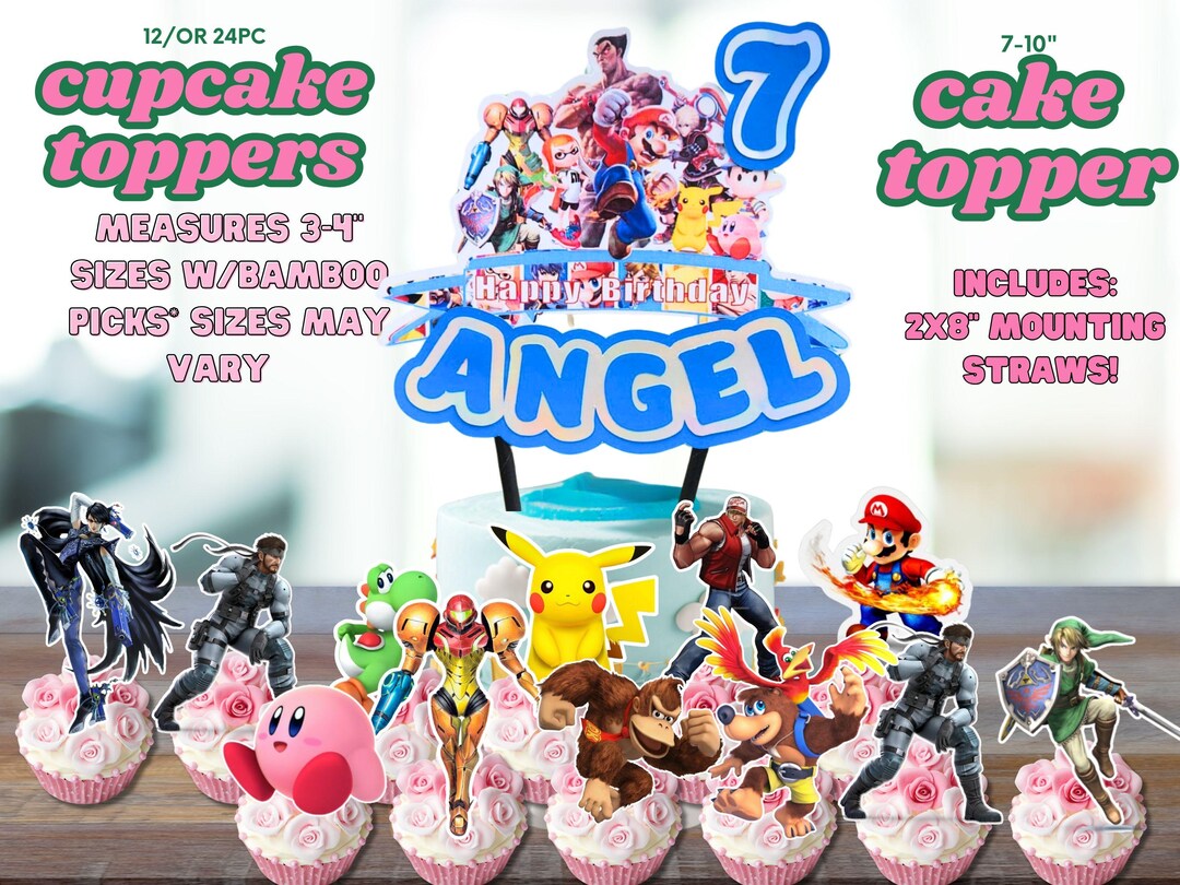 Personalized Super Cupcake Cake Happy Birthday Party Supplies Baby ...