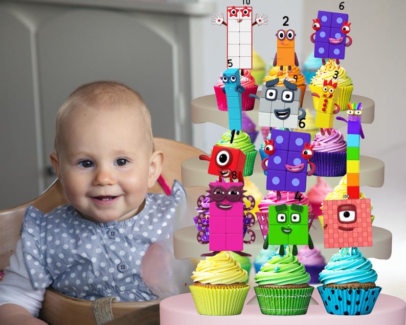 Personalized Number Cupcake Cake Topper Happy Birthday Party Supplies ...