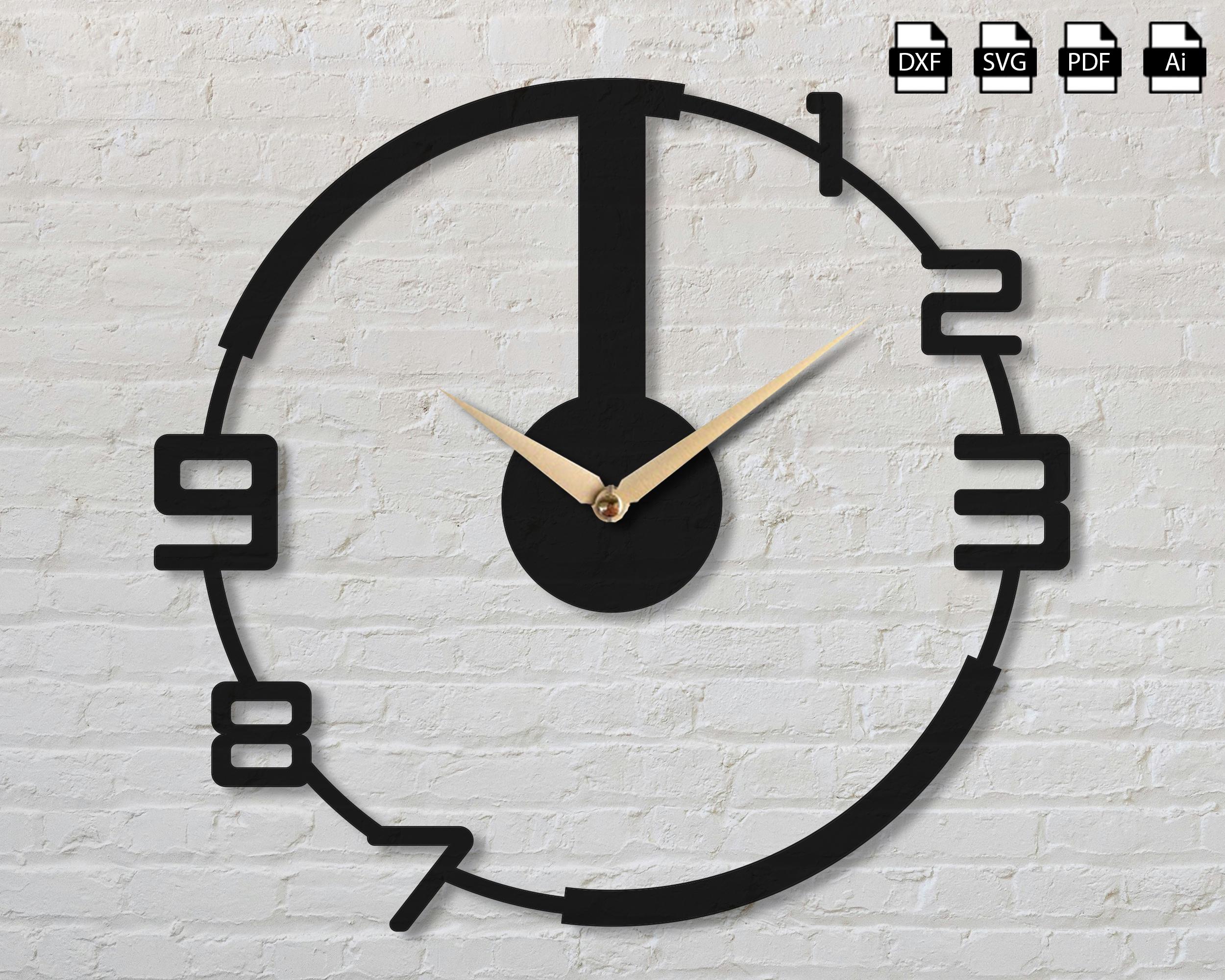 Minimalist Wall Clock Dxf/svg, Dijital Instant Download (dxf, Svg, Pdf ...