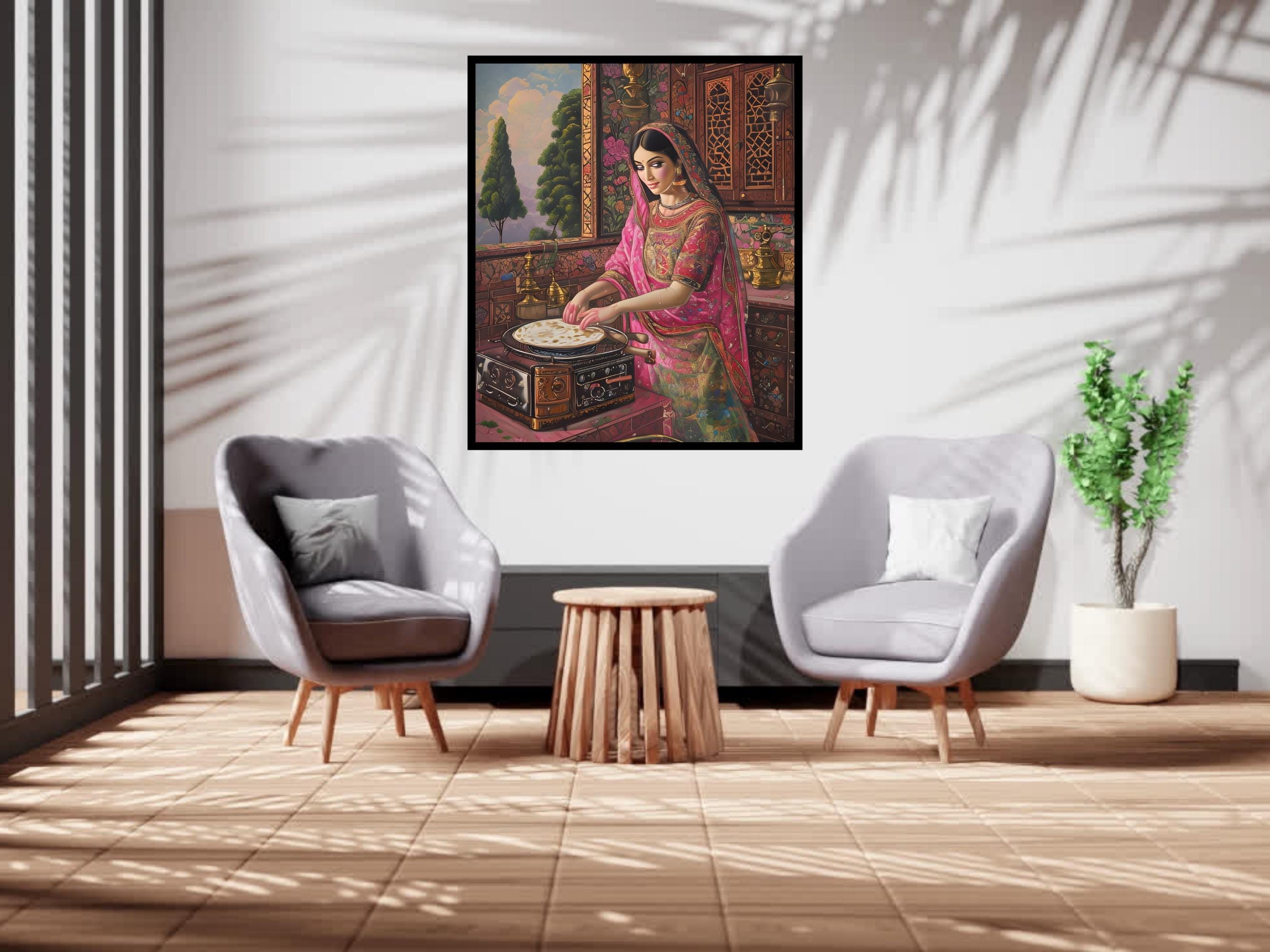 Roti Ki Rasoi | Indian Mughal Inspired Digital Art Work, Printable Wall ...