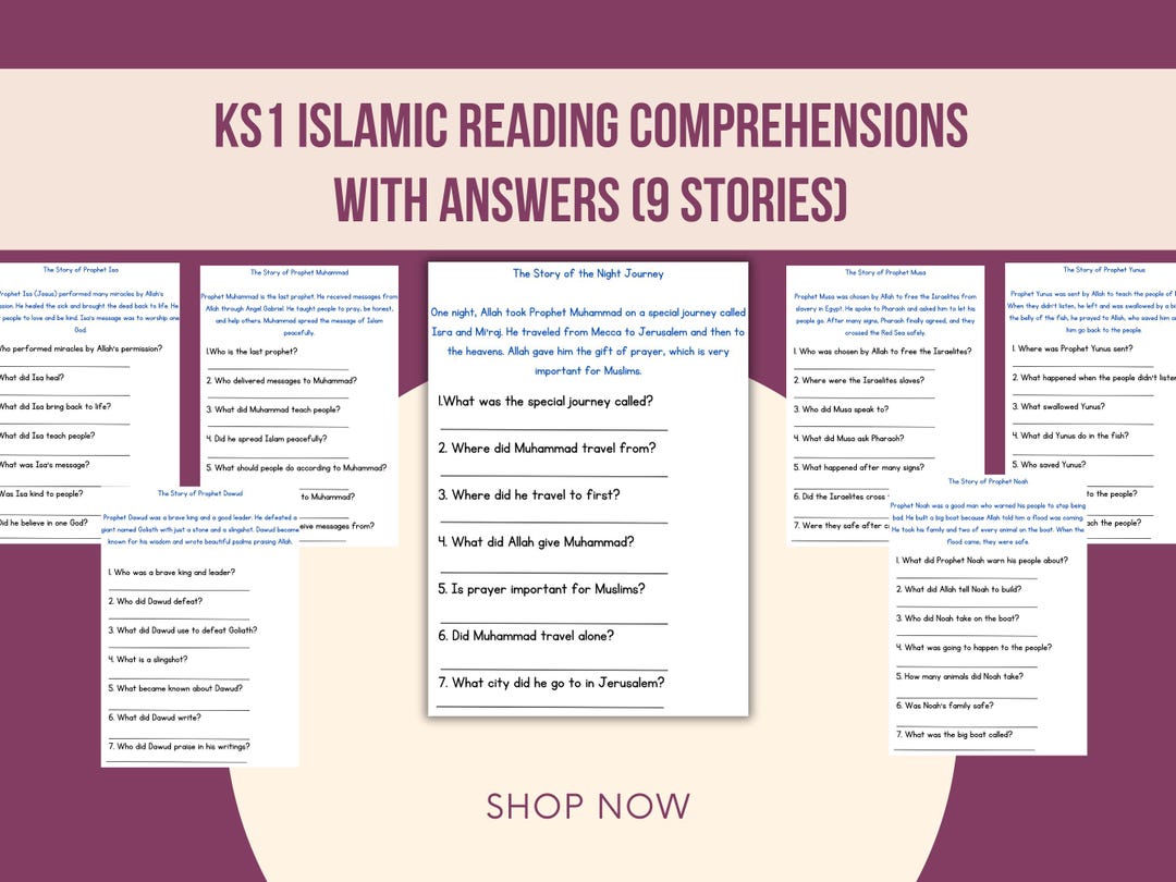Islamic Reading Comprehension 9 Stories| Educational & Faith-based 10 ...