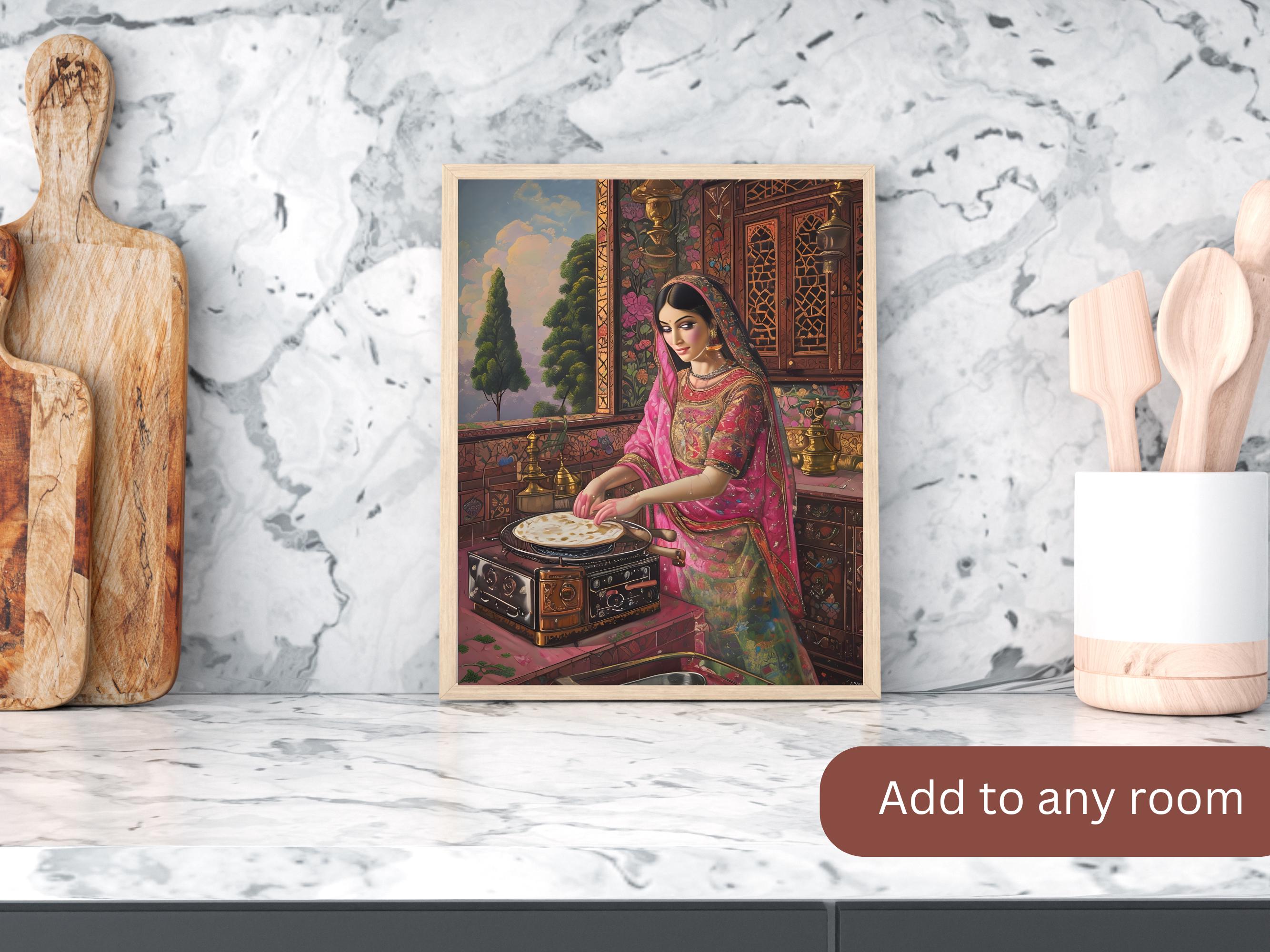 Roti Ki Rasoi | Indian Mughal Inspired Digital Art Work, Printable Wall ...