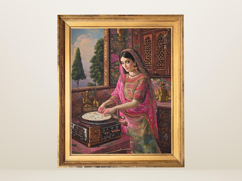 Roti Ki Rasoi | Indian Mughal Inspired Digital Art Work, Printable Wall ...
