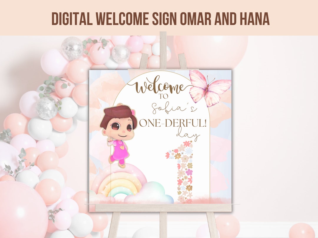 Omar and Hana Birthday Decoration, Custom, Personalised Sign, Welcome ...