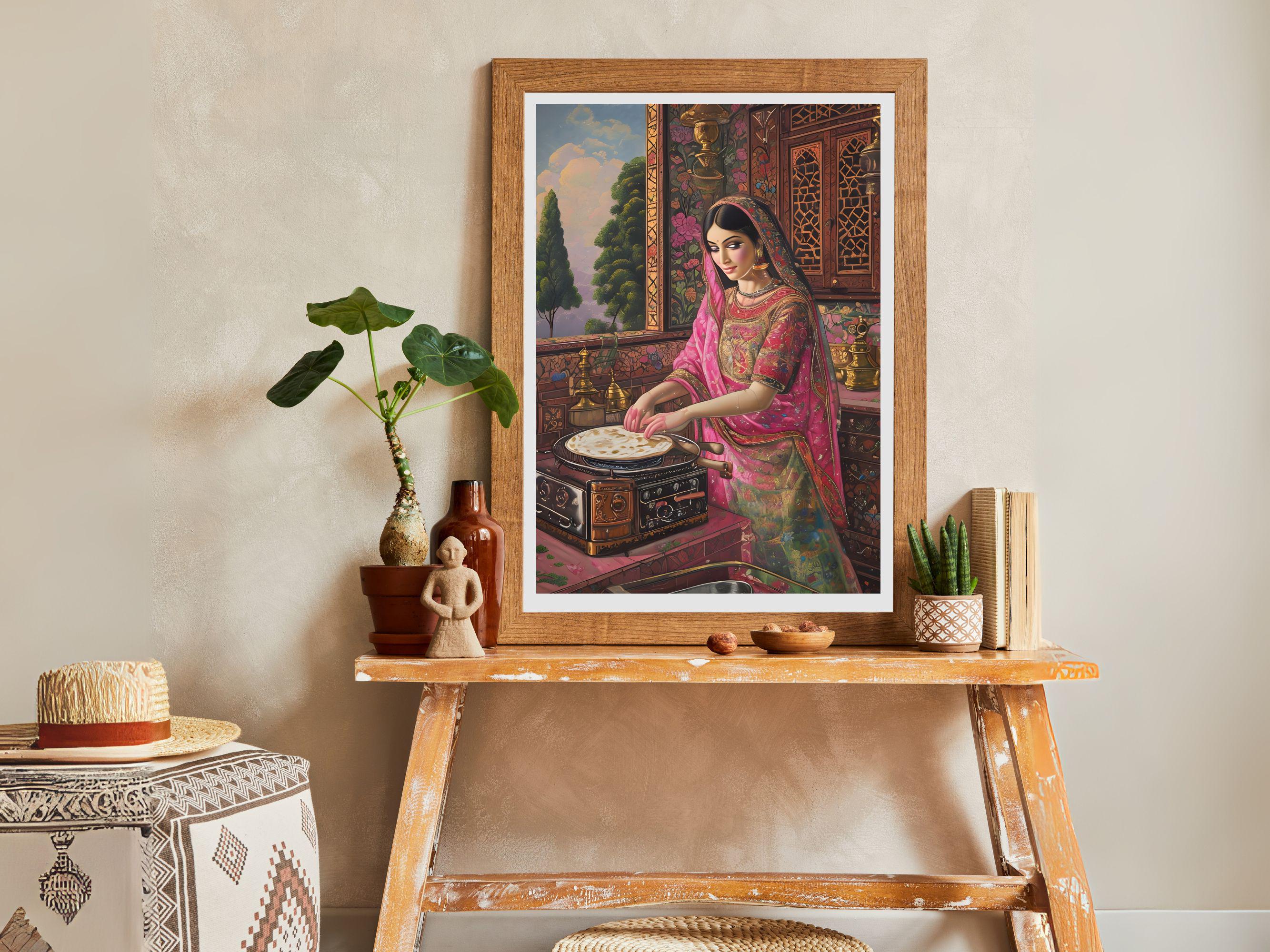 Roti Ki Rasoi | Indian Mughal Inspired Digital Art Work, Printable Wall ...