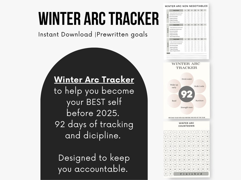 Winter Wellness Tracker, 92 Day Challenge, Health, Mood, Self-care ...