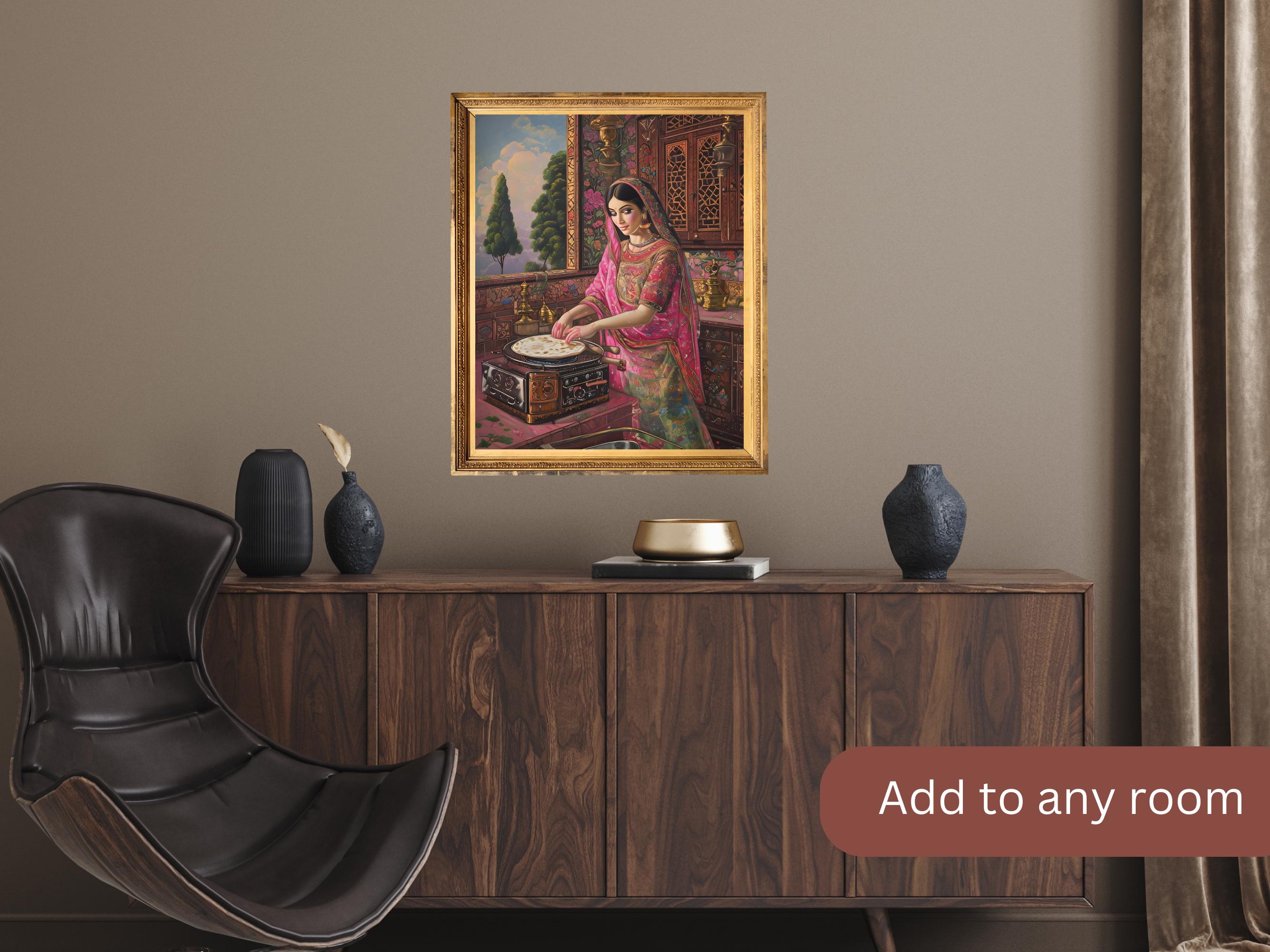 Roti Ki Rasoi | Indian Mughal Inspired Digital Art Work, Printable Wall ...