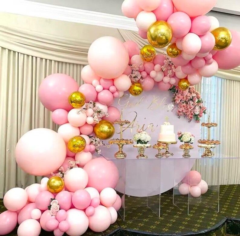 Pink & Gold Balloon Arch Garland | 104 Piece Party Decorations DIY ...
