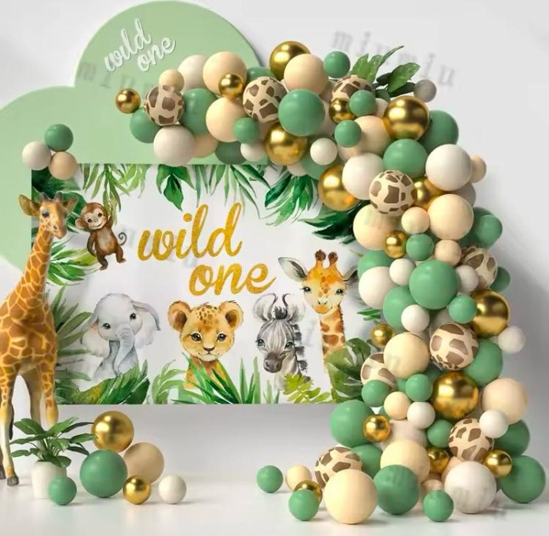 Jungle Safari Animal Party Theme Balloon Arch Garland | 120 Piece Party ...