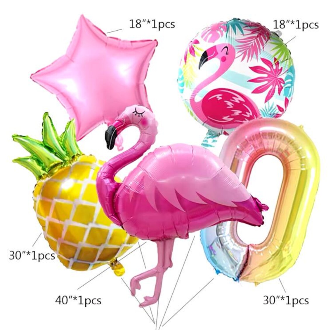 Tropical Fruit Flamingo Number Balloon Arch Garland | 118 Piece Party ...