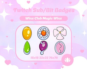 Magical Winx Club Badge Collection Winx Enchantix - 6 Fairy Dust Potion ...