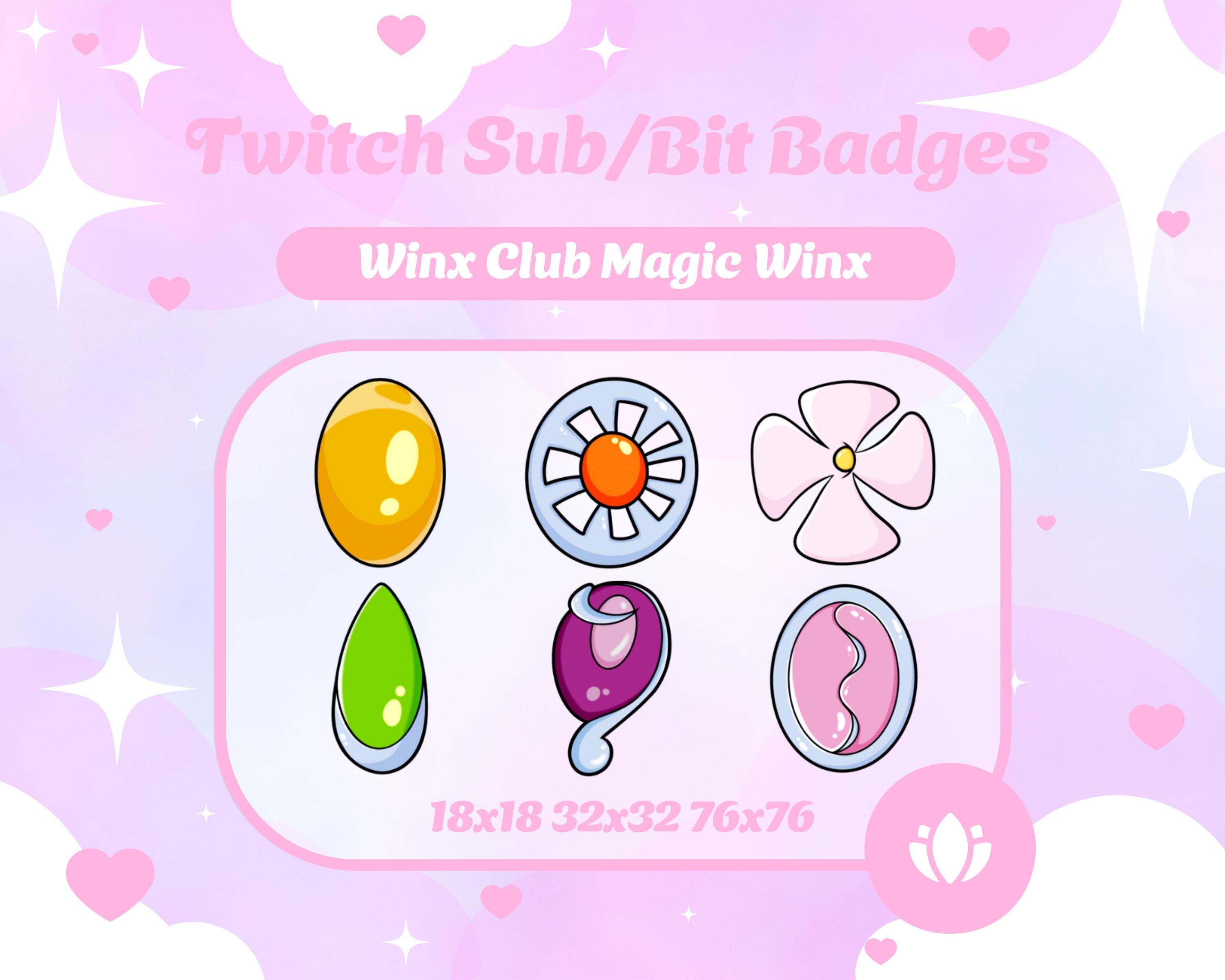 Magical Winx Club Badge Collection - 6 Fairy Gem Charm Badges for ...