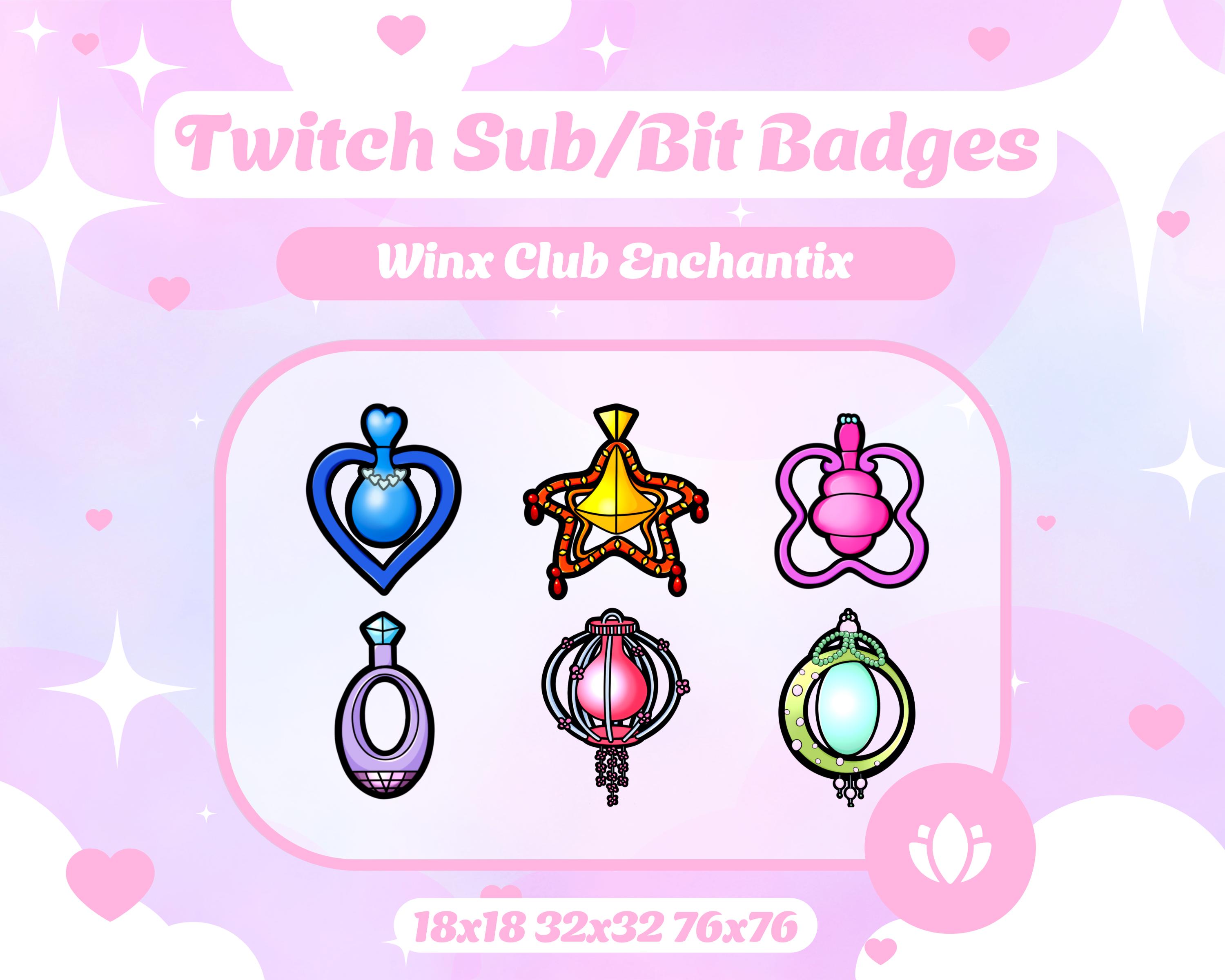 Magical Winx Club Badge Collection Winx Enchantix - 6 Fairy Dust Potion ...