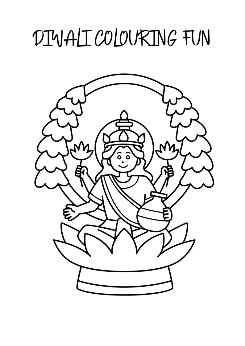 Printable Diwali Coloring Book for Kids Festive & Fun Designs Instant ...
