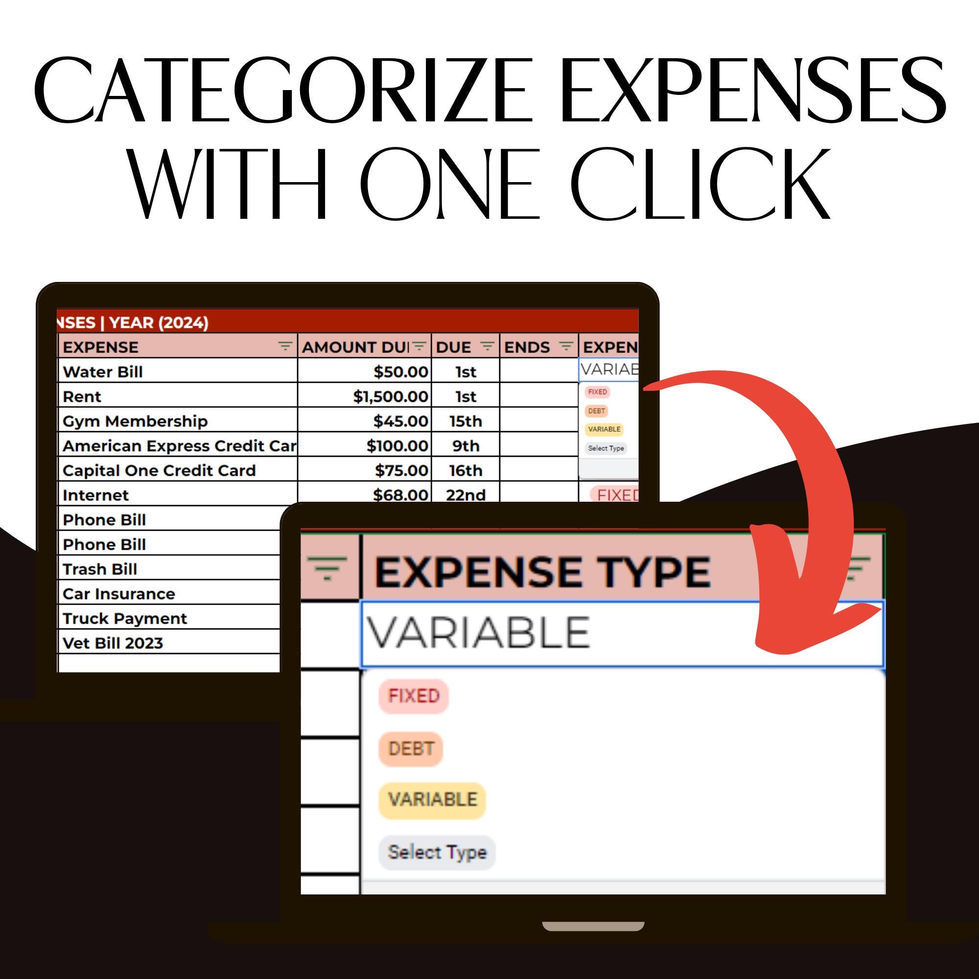 Easy Budget & Expense Tracker | One-page, Digital Financial Management ...