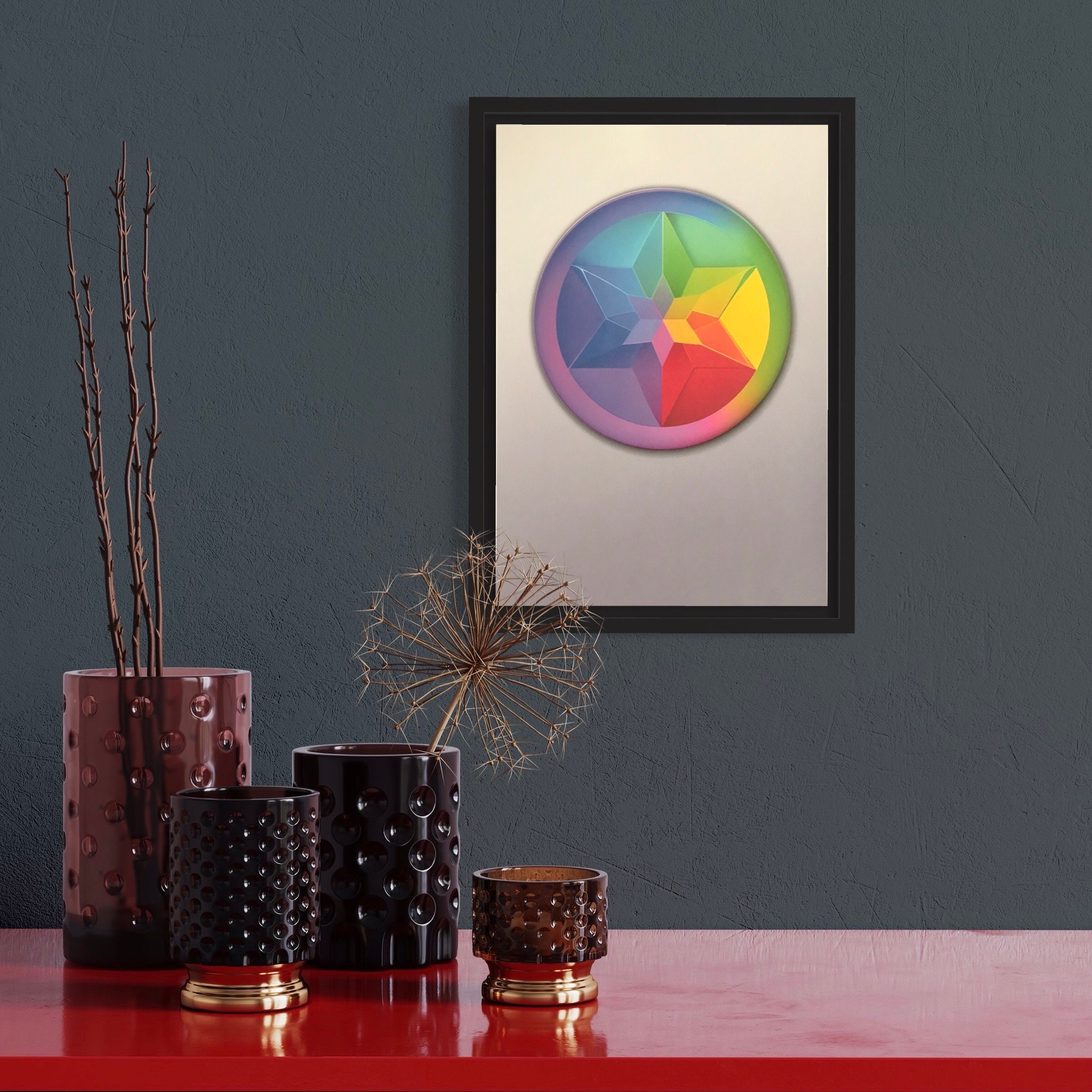 Rainbow Star Printable Digital Download - Vibrant Fun Wall Art - Small ...