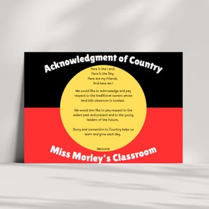 Editable Acknowledgment of Country Classroom Display Digital Download ...
