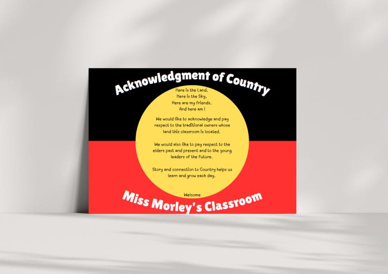 Editable Acknowledgment of Country Classroom Display Digital Download ...
