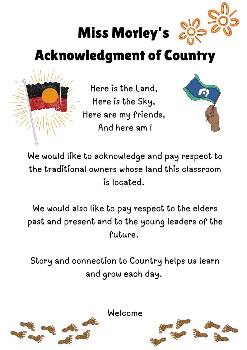 Editable Acknowledgment of Country Classroom Display Digital Download ...
