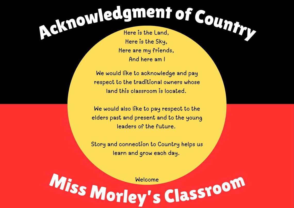Editable Acknowledgment of Country Classroom Display Digital Download ...