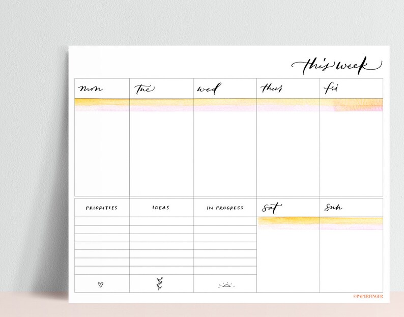 Weekly Planner Notepad - Etsy
