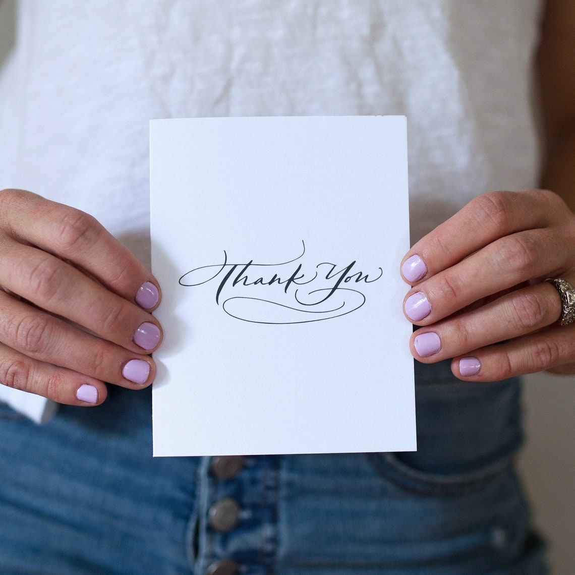 Thank You Script - Greeting Cards - Etsy