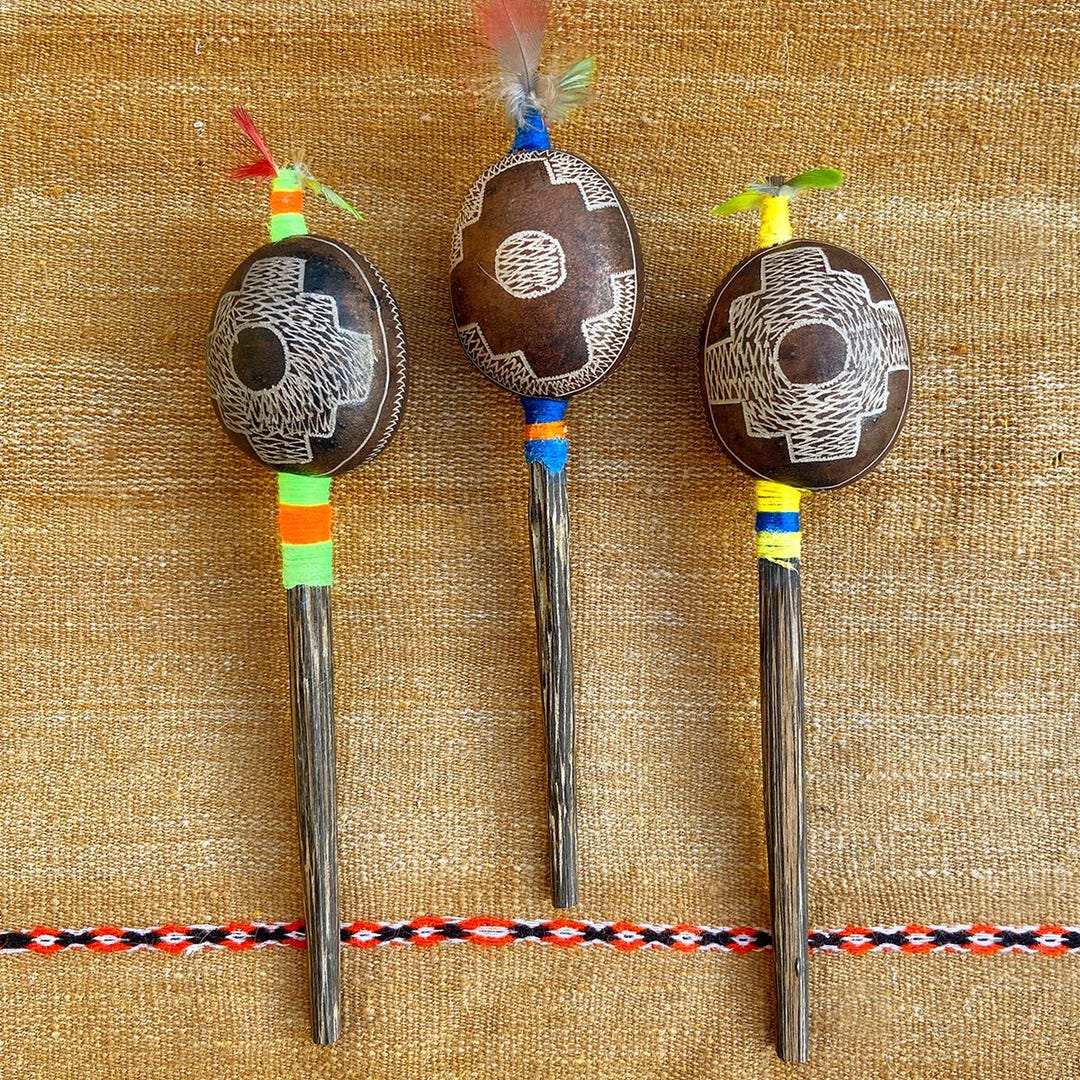 Peruvian Rattle Chakana Cross Gourd Shaman Rattle Andean Cross ...
