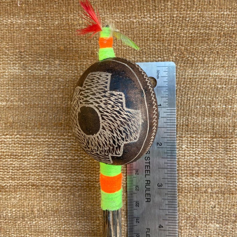 Peruvian Rattle Chakana Cross Gourd Shaman Rattle Andean Cross ...