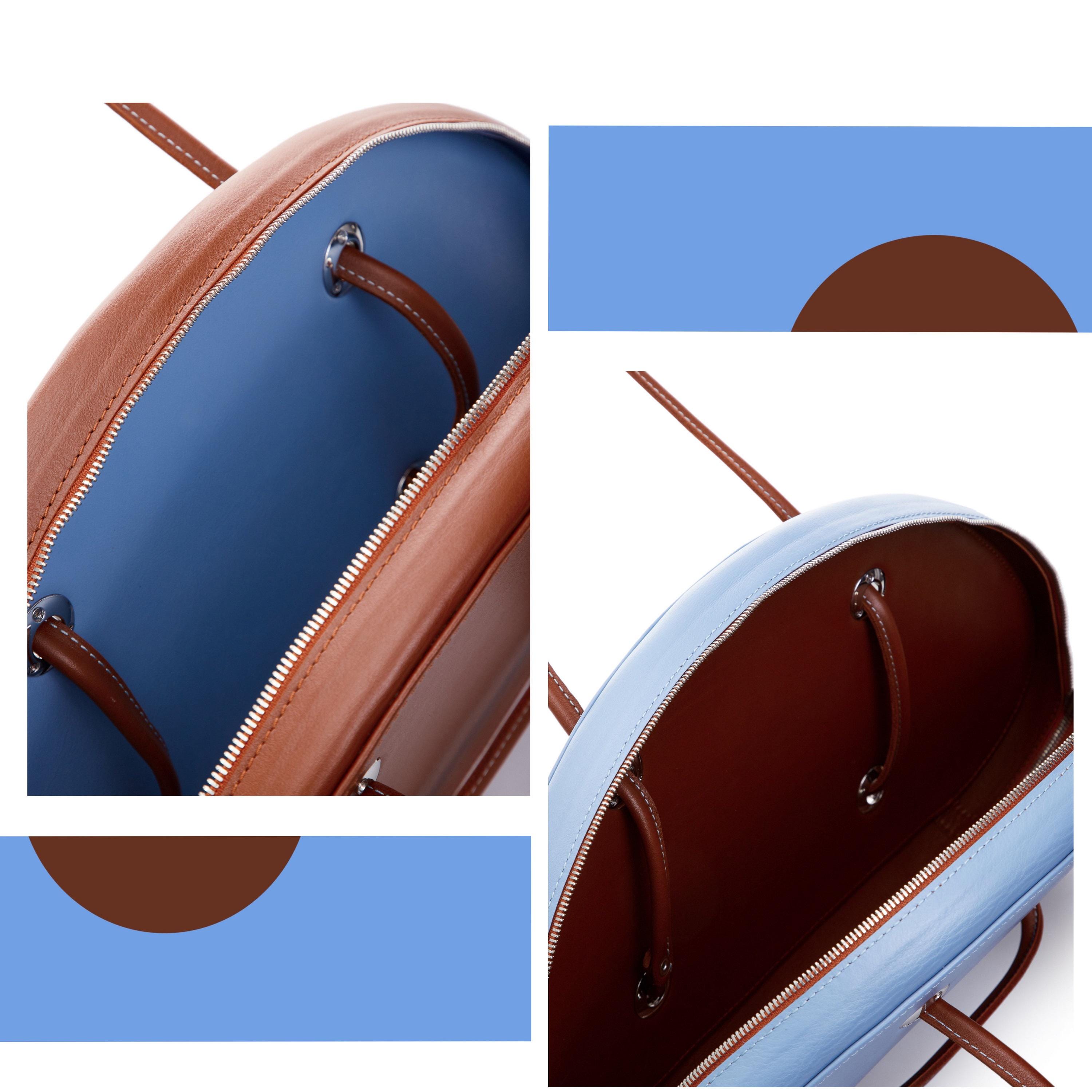 Dual-color Transform Bag, Convertible Leather Bag, Two-tone Shoulder ...