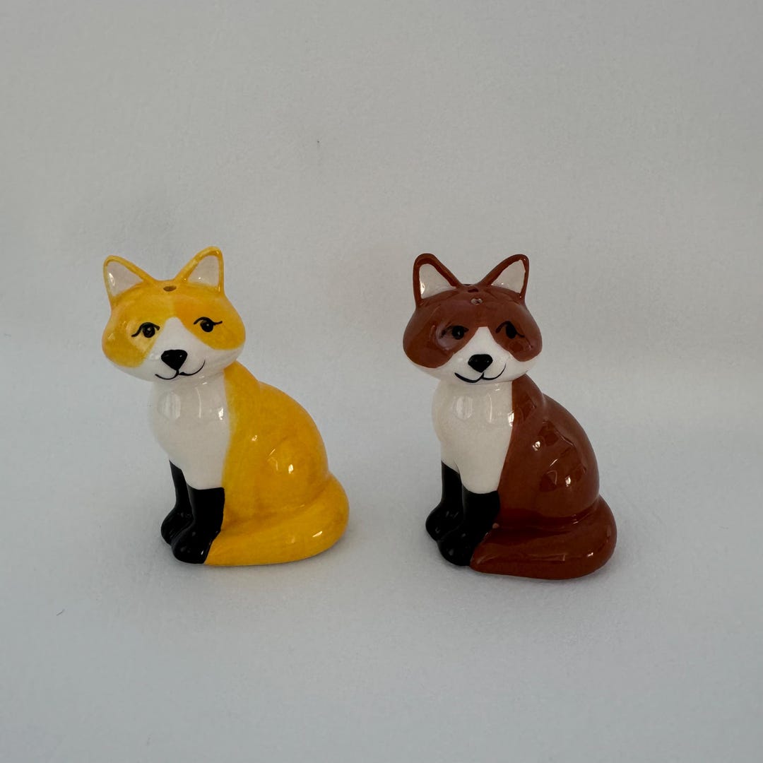 Fox Salt and Pepper Shaker Set New - Etsy