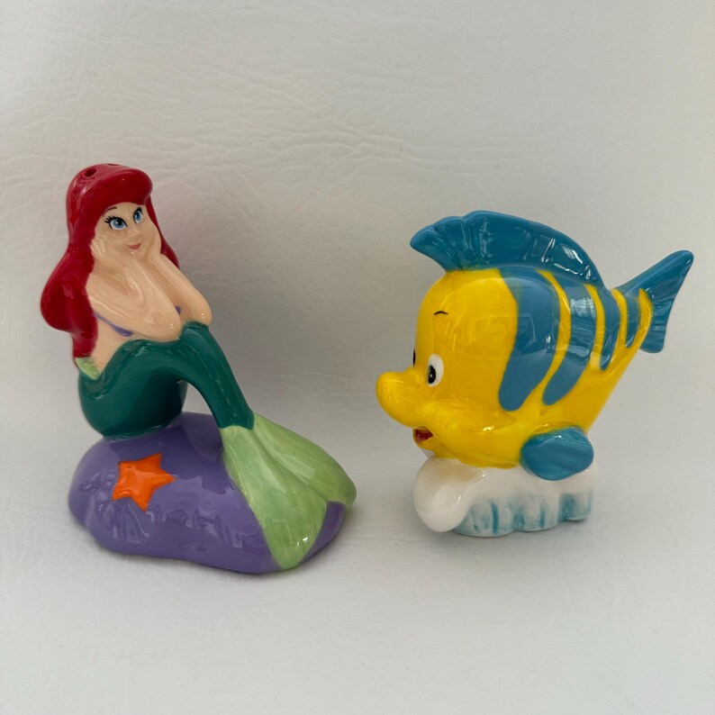 Ariel and Flounder Disney Salt and Pepper Shaker Set New - Etsy