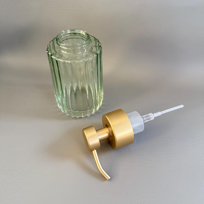 Green Glass Liquid Soap Dispensar Pump New - Etsy