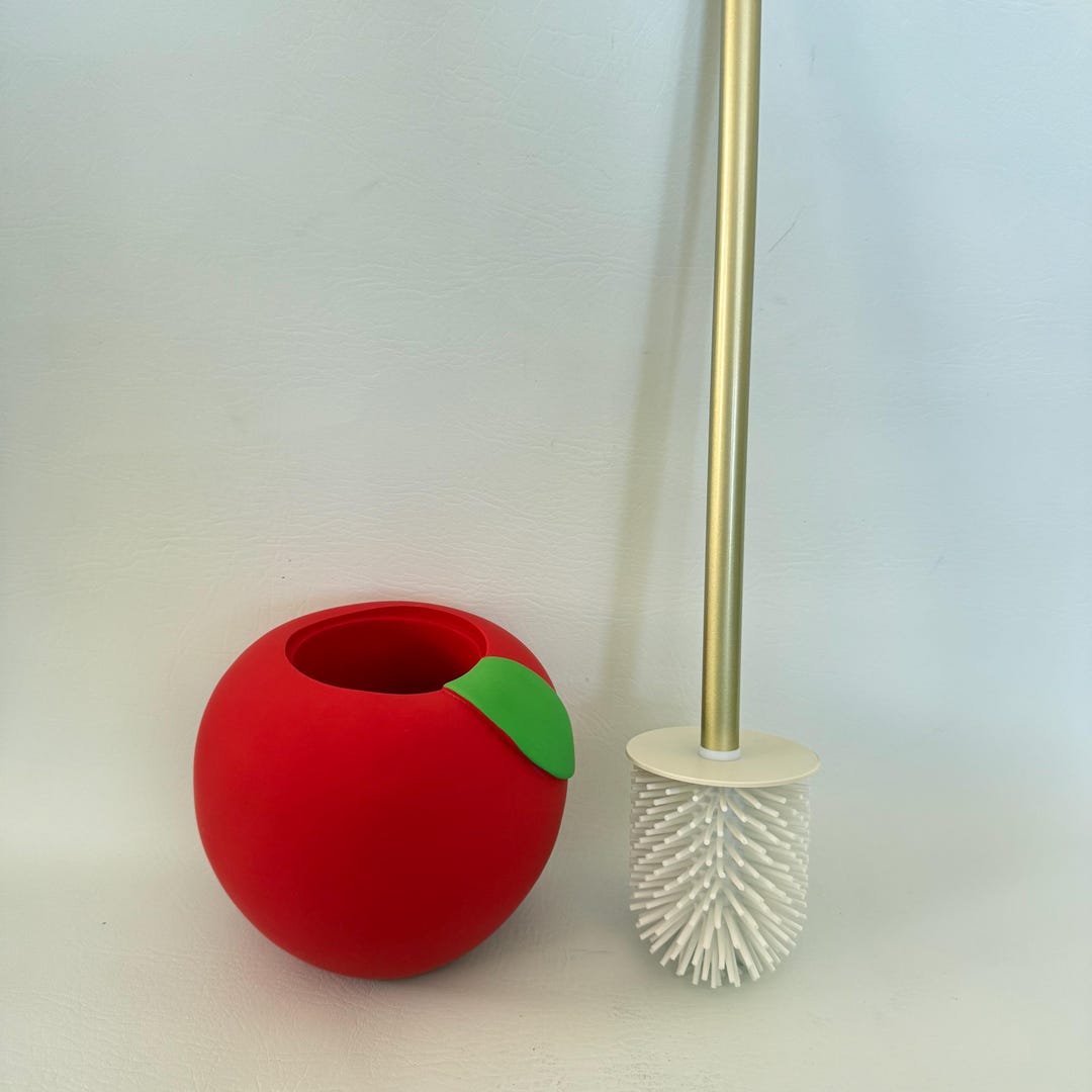 Red Apple Toilet Bowl Brush With Holder New - Etsy