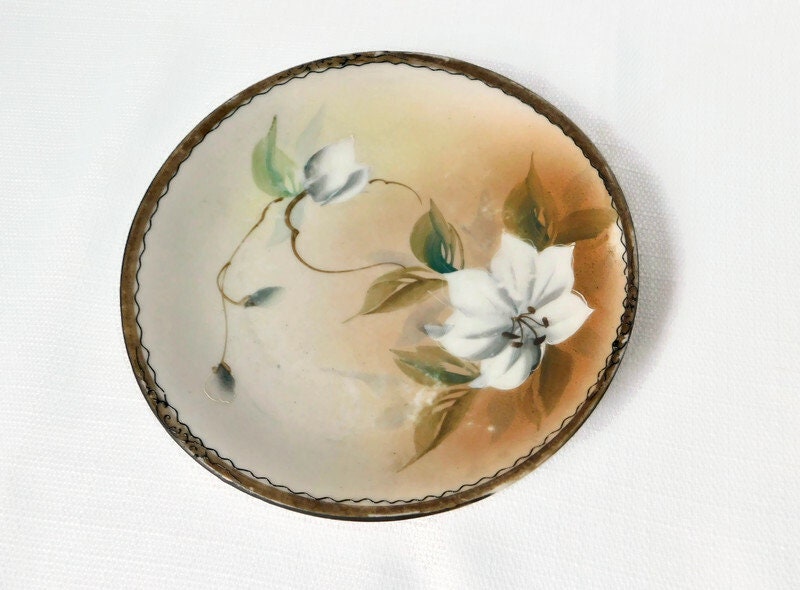 Antique the Jonroth Studios Nippon Hand Painted Flowers Plate. Set of 3 ...
