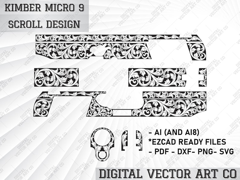 Kimber Micro 9 Scroll Design.kimber Patterns,svg Kimber,svg,laser ...