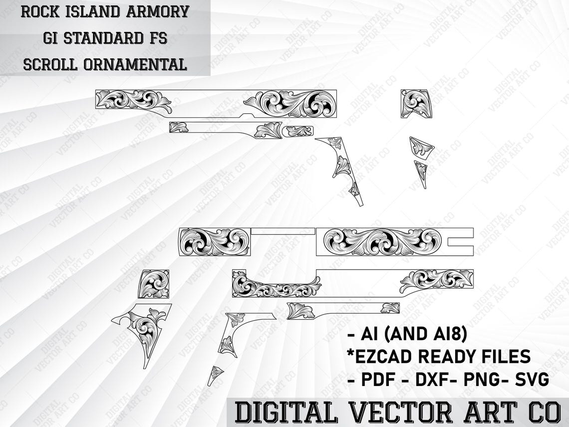 Rock Island Armory GI STANDARD FS Scroll Ornamental Design | Laser ...