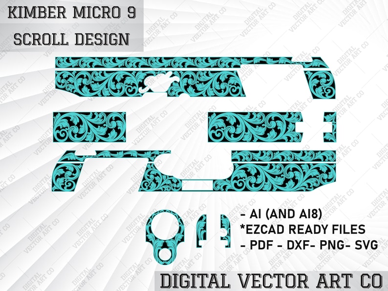 Kimber Micro 9 Scroll Design.kimber Patterns,svg Kimber,svg,laser ...