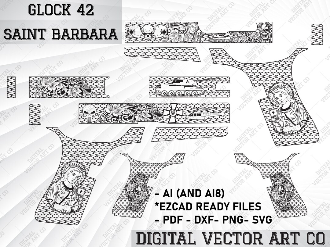 Glock 42 Saint Barbara.svg Glock,svg, Stippling Patterns, Svg Patterns ...