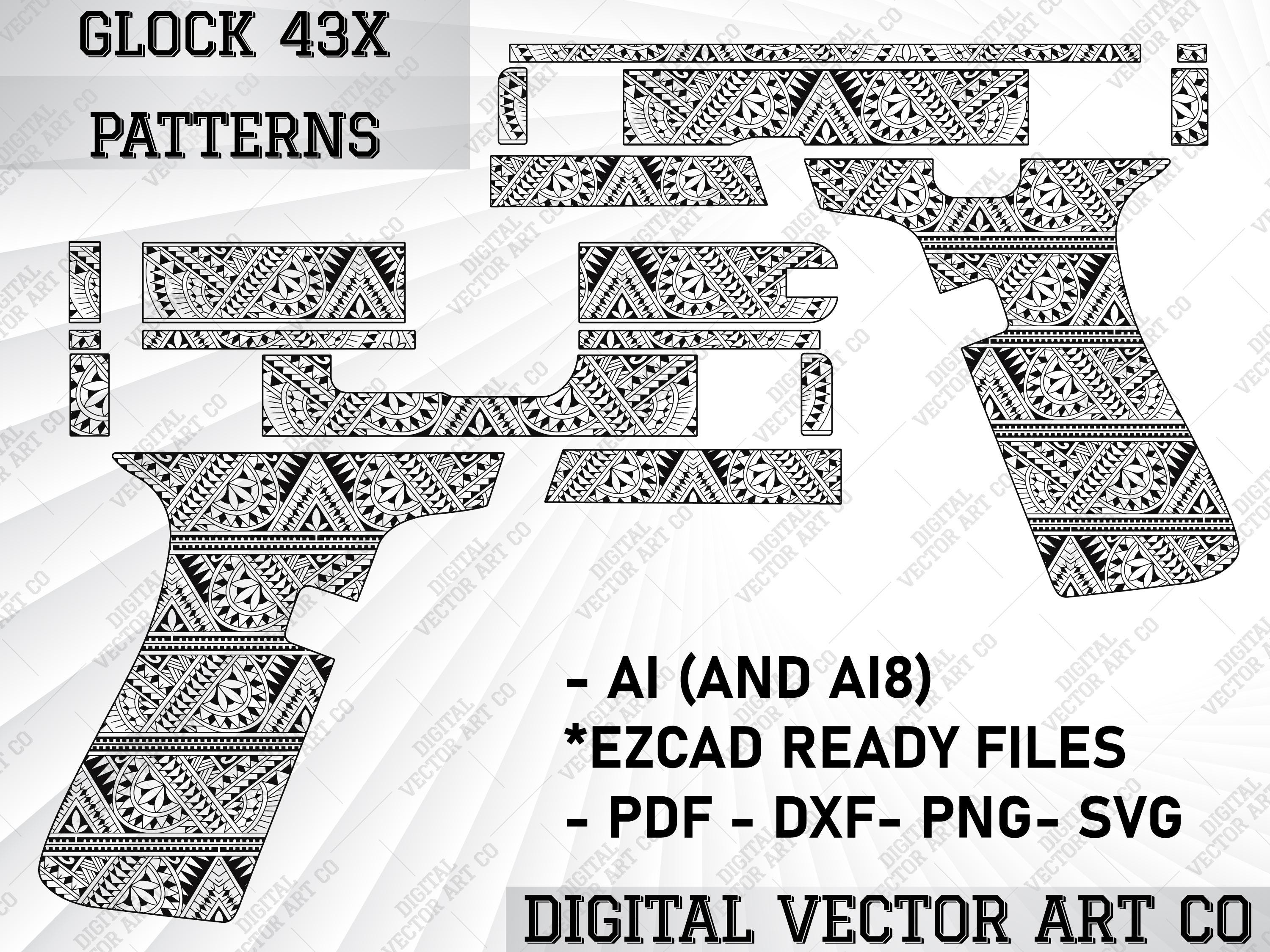Glock 43x Patterns.svg Glock Patterns,digital Artwork,gun Engraving ...