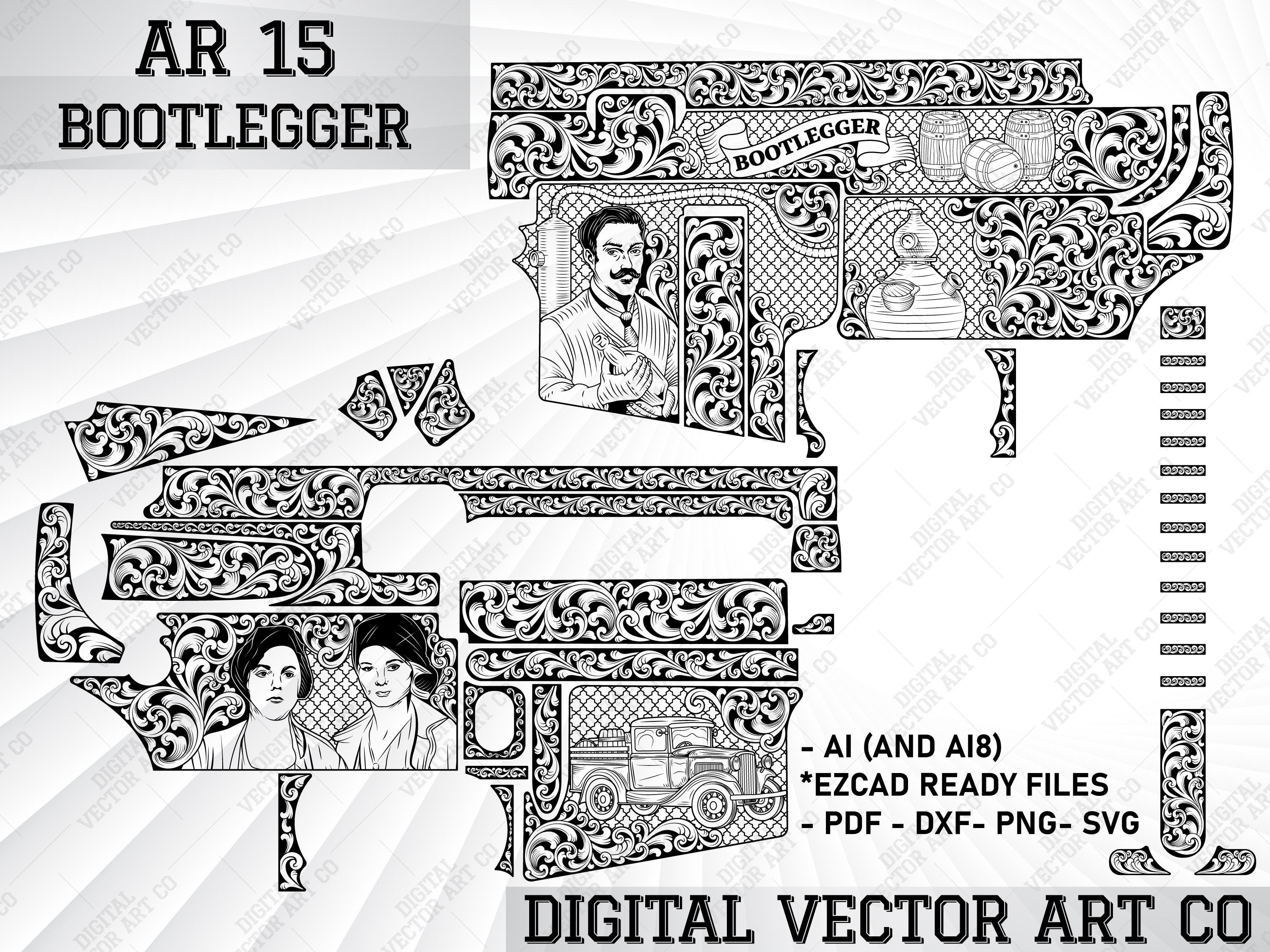 Ar15 Bootlegger Customs Art Svg | Svg Laser Cut File | Vintage ...