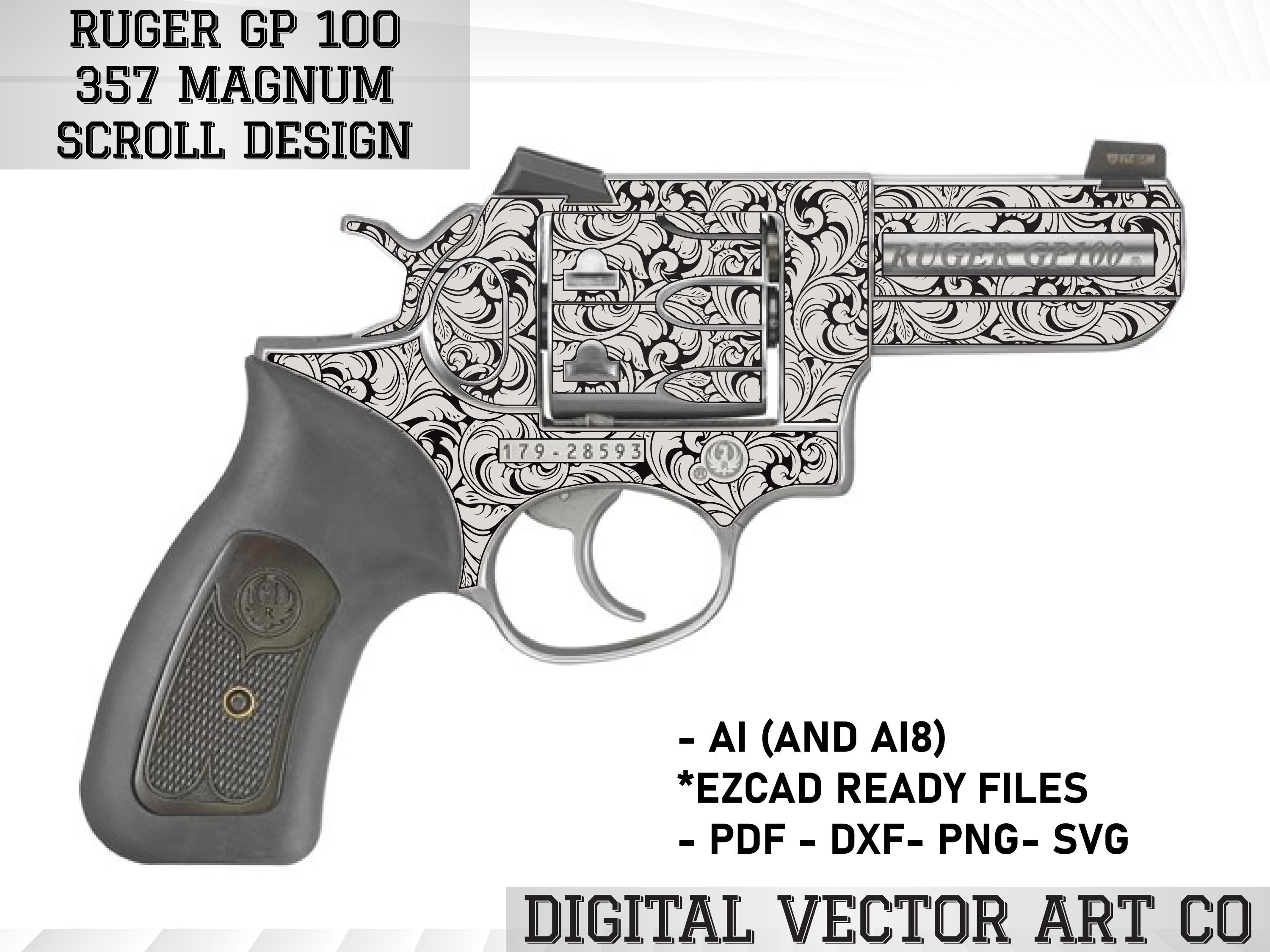 Ruger Gp 100 357 Magnum Scroll Design.digital File,revolver Design ...
