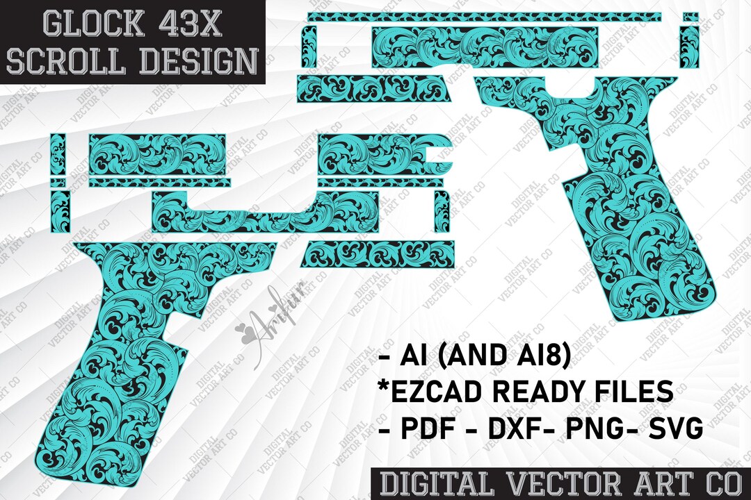 Engraving Glock 43x Scroll Design for Firearms Laser Engraving Files - Etsy