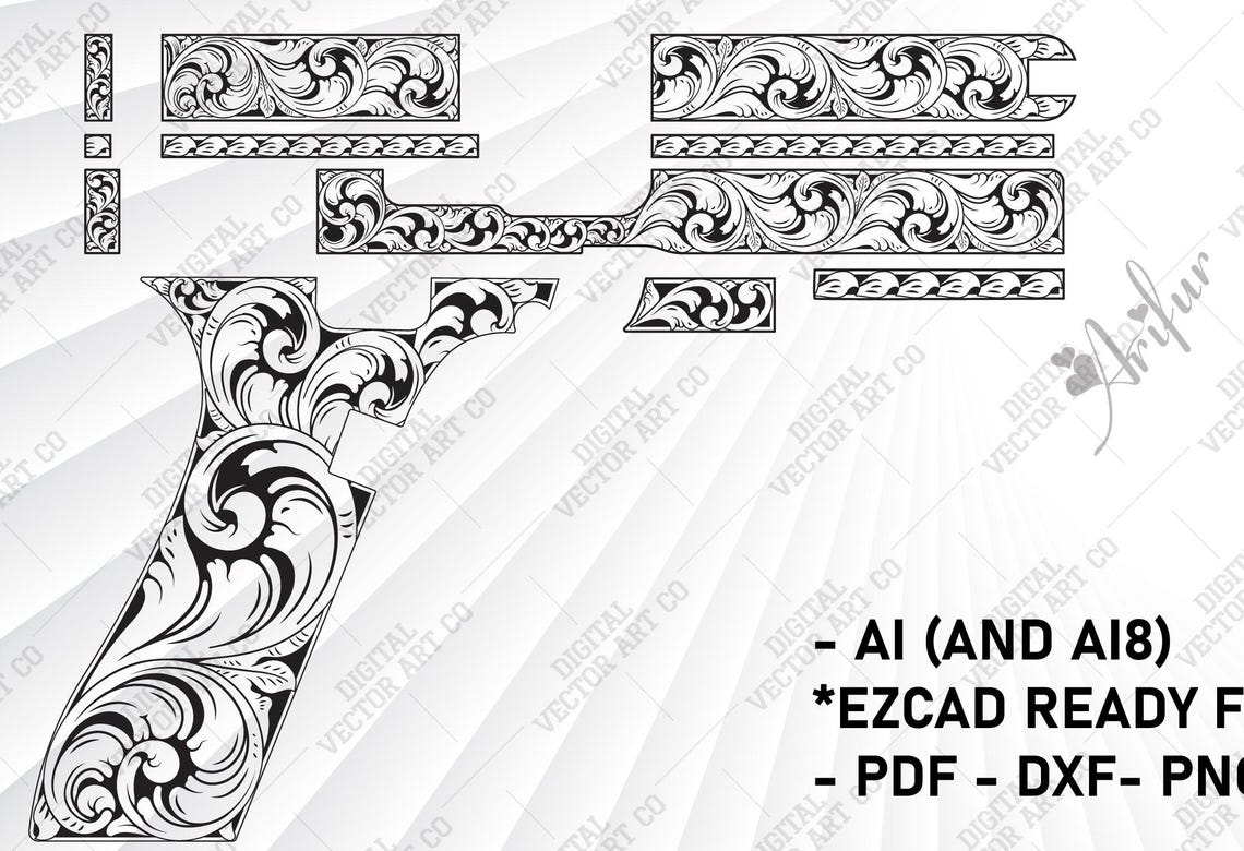 Glock 17 Gen 5 Scroll Design,laser Engraving File,ezcad Ready Files ...