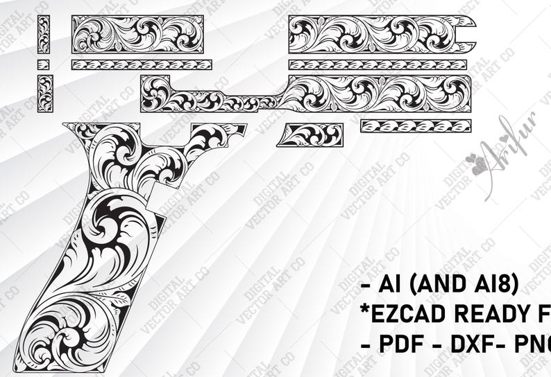Glock 17 Gen 5 Scroll Design,laser Engraving File,ezcad Ready Files ...